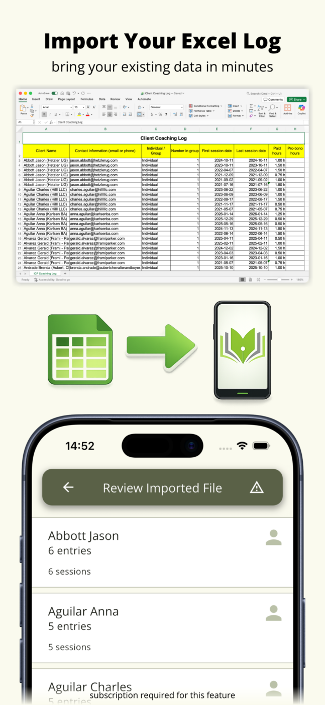 Coaching Log Mobile App: Track ICF Sessions in Seconds – Clarivia Inc.